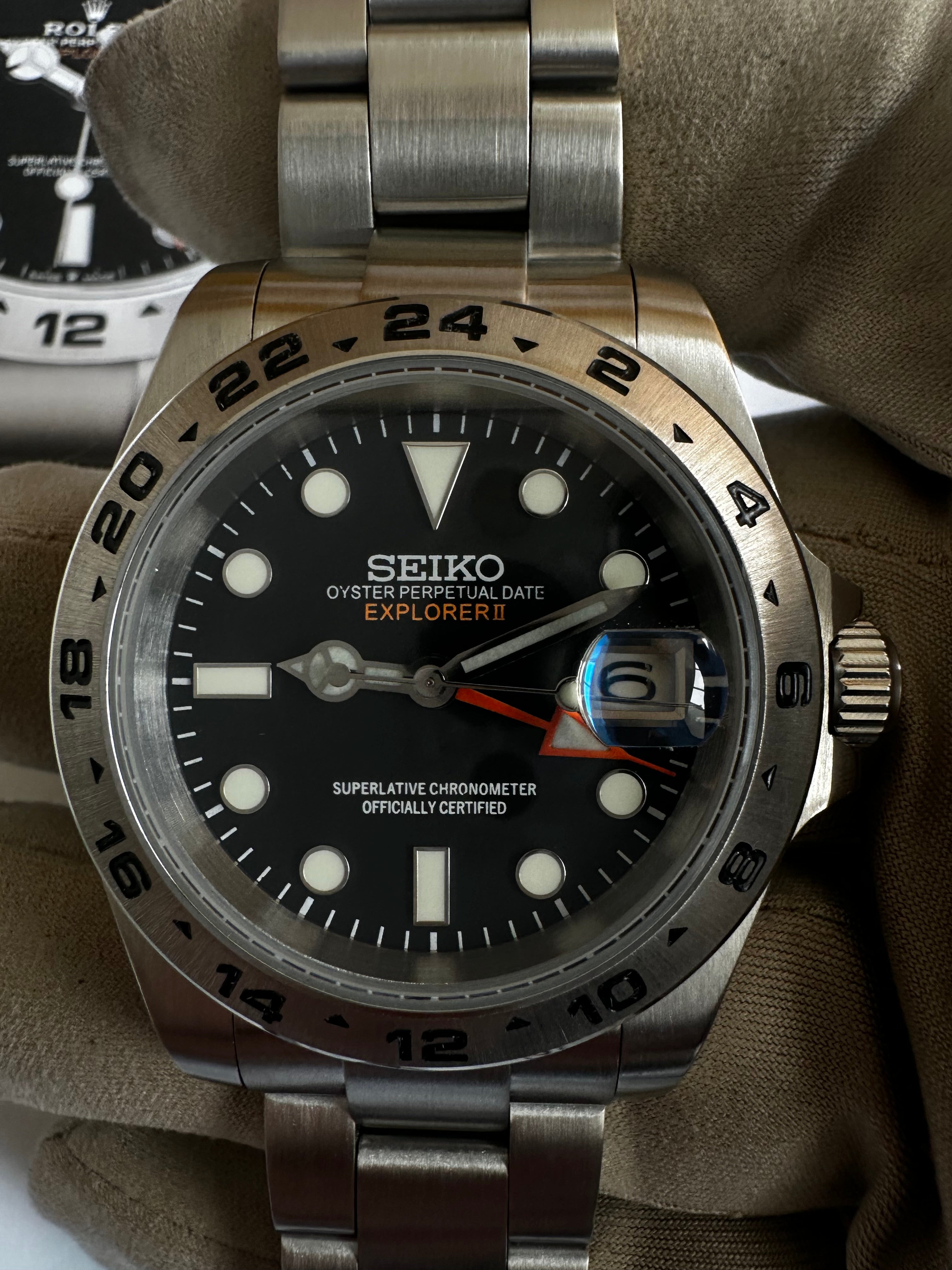 Seiko mod explorer 2 dial text (4r36 gmt movement) – Lovetomodwatches